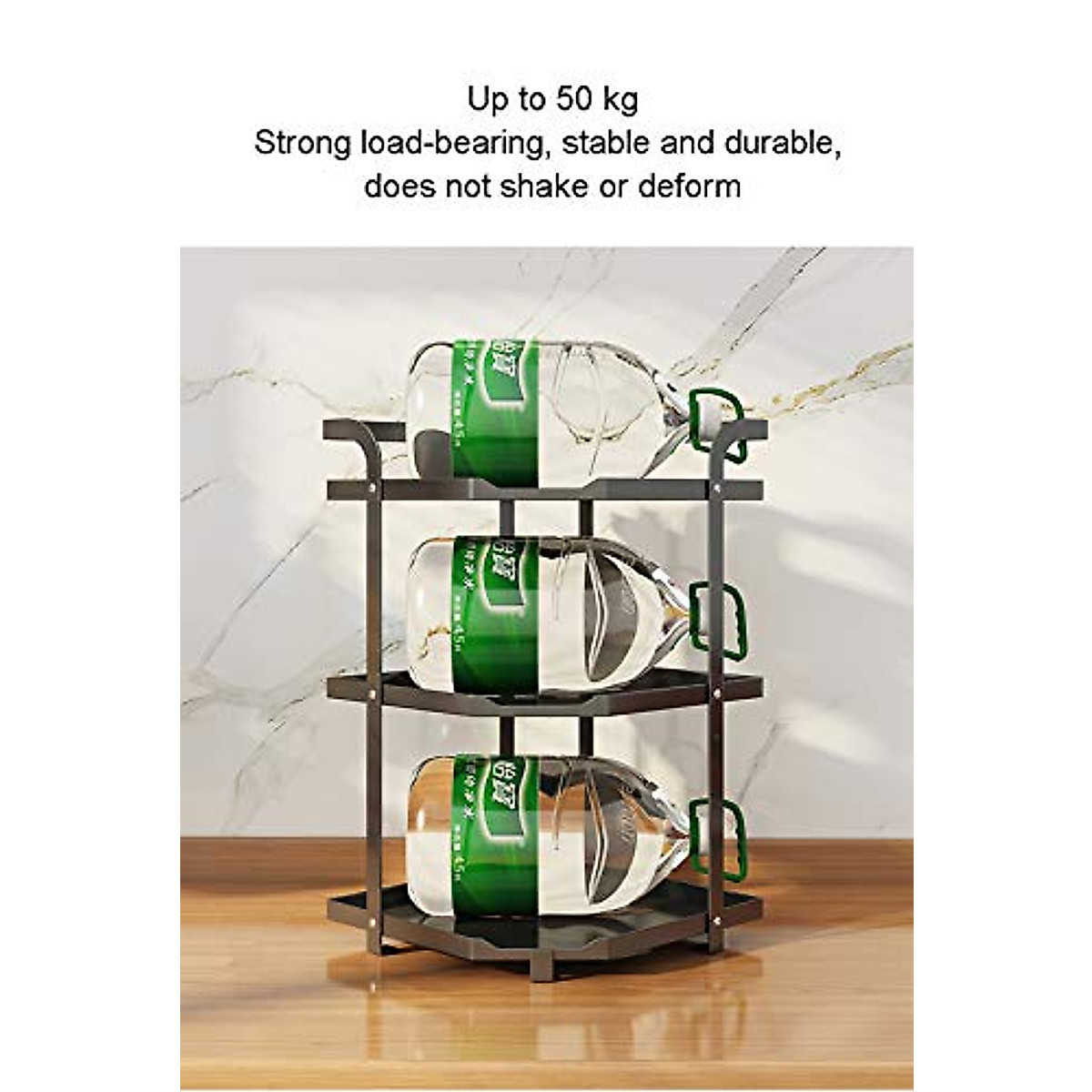 YUEGOO Kitchen Sinks Solid Under Sink Storage Multipurpose Storage Organiser,Adjustable Kitchen Organizer,Multi Purpose Bathroom Under Sink Unit Shelf Organiser Storage Tidy Under/Black/4 Floors