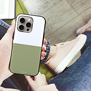 Qoosan for iPhone 15 Pro Max Case with Card Holder Wallet Kickstand Mirror Protective Slim Phone Case for iPhone 15 Pro Max 6.7 inch, White