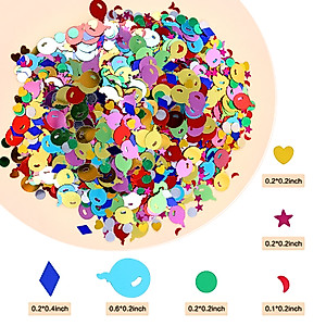 Keaziu 2589Pcs Party Confetti Happy Birthday Table Confetti Balloon Star Heart Confetti Table Scatter Confetti Decorations for Birthday Party Baby Shower DIY Arts and Crafting