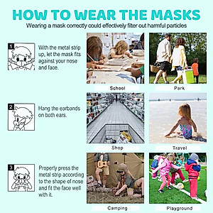 Kids Kn95 Disposable Face Masks - 50 Pack Breathable Protective Colored KN95 Children Face Masks，5 Layers Safety Cup Dust Masks Unisex Set for Girls Boys Multicolor-1