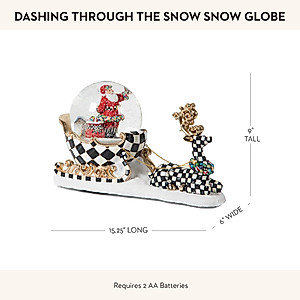 MACKENZIE-CHILDS Snow Globe, Christmas Decoration for Living Room, Holiday Decor, Dashing Through The Snow