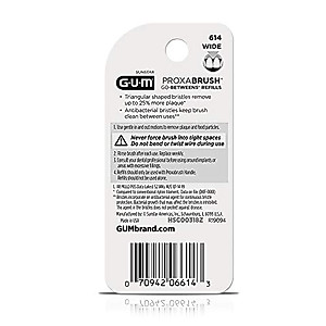 GUM Proxabrush Go-Betweens Interdental Brush Refills, Wide, 8 Count (Pack of 6)