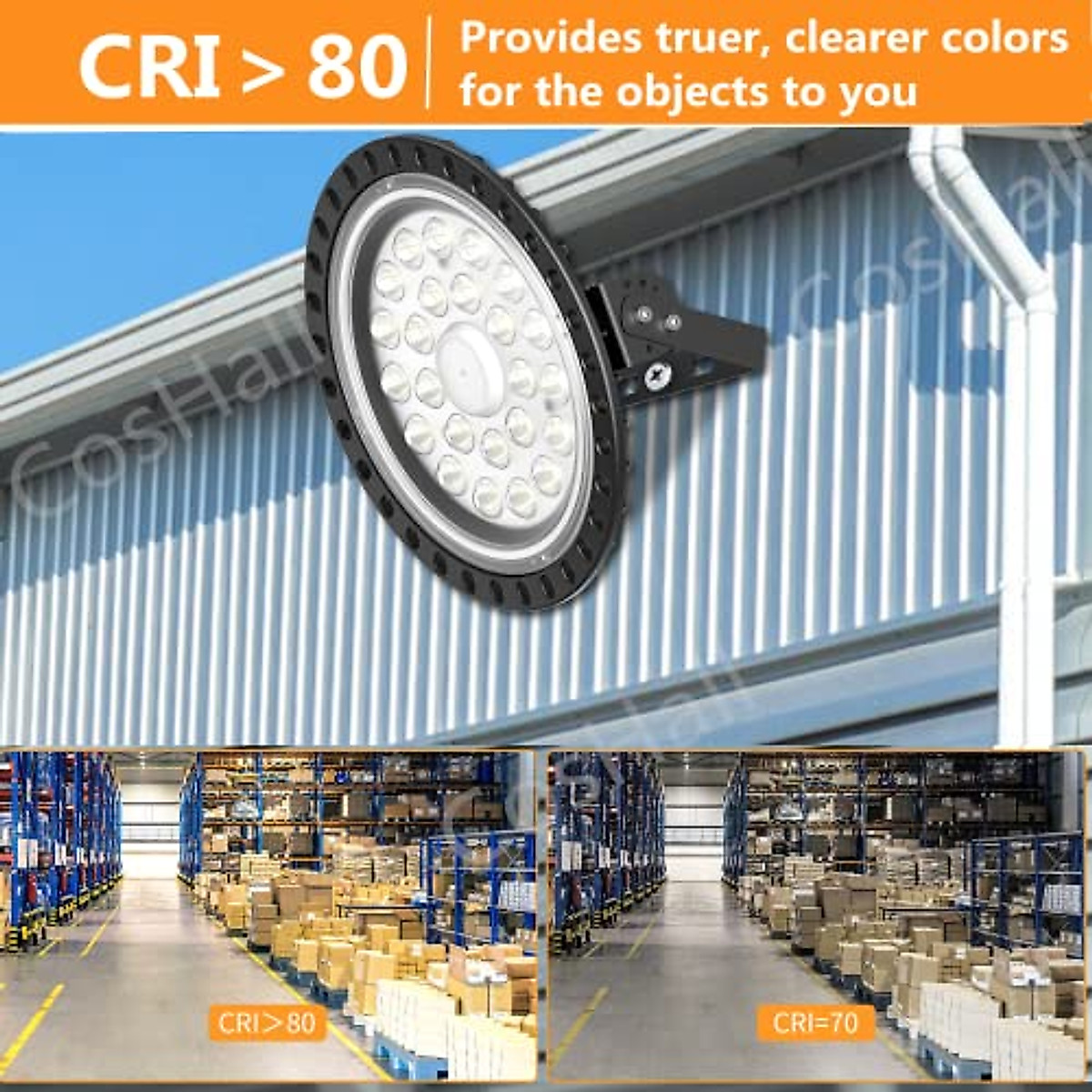 100W UFO LED High Bay Light Factory Warehouse Industrial Lighting 12000 LM 6000-6500K IP54 Warehouse LED Lights- High Bay LED Lights- Commercial Bay Lighting for Garage Factory Workshop Gym (5 PCS)
