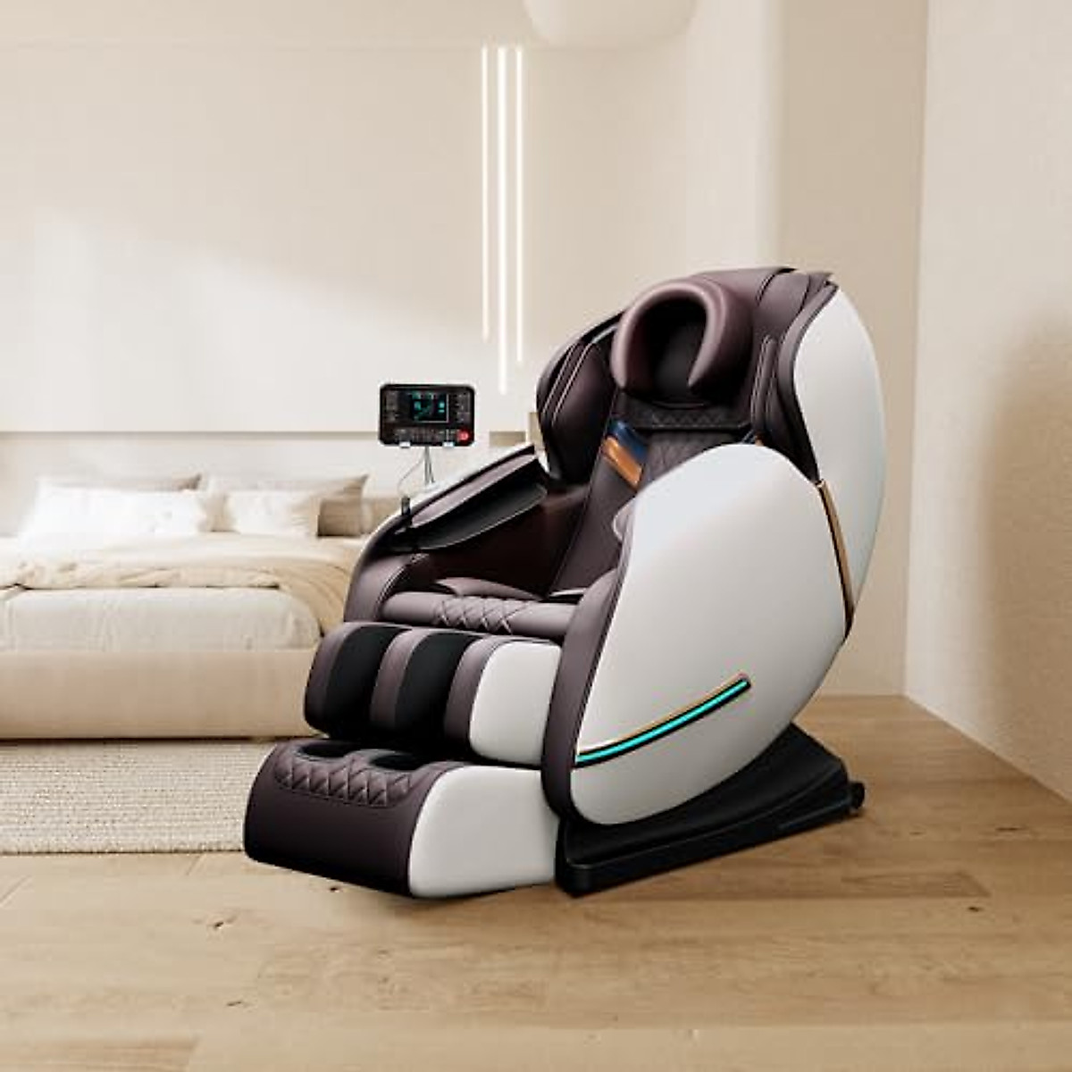 MININEC Zero Gravity Full Body Massage Chair,Airbag Massage Chair Recliner with Foot Rollers, Built-in Heater, Bluetooth Speaker for Home, Office
