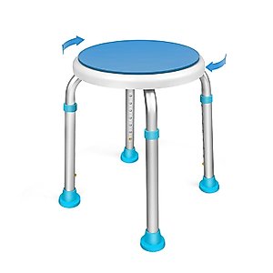 Round Shower Stool,Adjustable Shower Chair for Inside Shower-Tool-Free Shower Seat for Elderly/Senior/Disabled/Pregnant