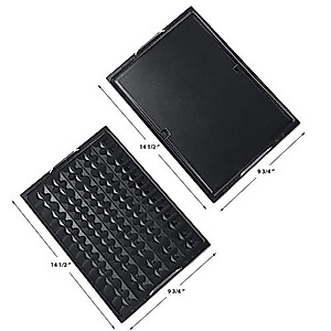 GoWISE USA GW88000 2-in-1 Smokeless Indoor Grill and Griddle with Interchangeable Plates and Removable Drip Pan + 20 Recipes (Black), Large