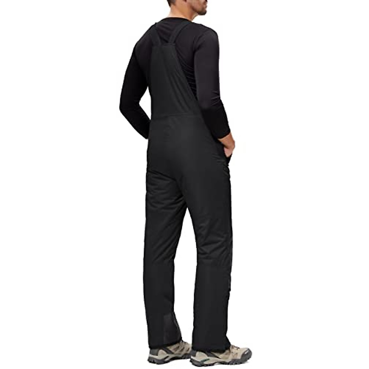 BenBoy Mens Snow Bibs Ski Pants Softshell Waterproof Insulated Ripstop Snowboarding Overalls Winter,HXK8118M-Black-XL Darkblack