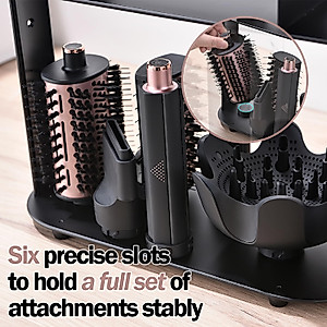 Affogato Stand Holder Compatible with Shark FlexStyle, Desktop Organizer for Storage Attachments, Rack with Cord Hanger for Accessories Curlers Brushes Diffuser