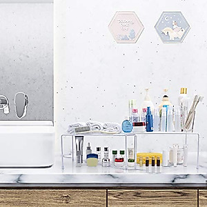 yaenoei Expandable Stackable Kitchen Cabinet and Counter Shelf Organizer,Kitchen Shelves, Cabinet Organization,White