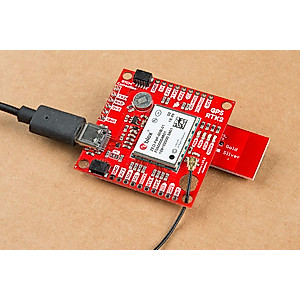 SparkFun GPS-RTK2 Board - ZED-F9P (Qwiic) High-Precision Breakout No Soldering Required Breadboardable Contains a Rechargeable Backup Battery Allowing a Warm-Start decreasing time-to-First-fix