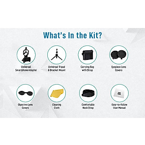 12X50 Full Size Binoculars for Adults with Photography Video Kit [Upgraded] Pro Tripod & Carrying Bag & Strap, Easy Focus for Camping,Travel,Stargazing,Bird Watching