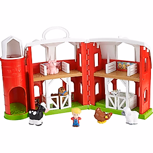 Fisher-Price Little People Toddler Toy Animal Friends Farm Playset with Music Sounds and 7 Figures for Pretend Play Ages 1+ Years