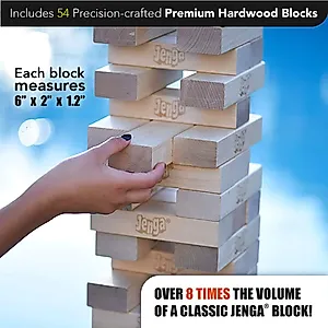 Jenga Giant - Stacks to Over 4 Feet - Officially Licensed - JS6