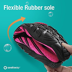 SEEKWAY Water Shoes Sports Quick-Dry Barefoot Aqua Beach Pool Lake Swim Boating Hiking Surfing Men Women Rose red SP001