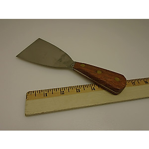 Dexter 3 inch High Carbon Steel Scraper Forged Semi Flex Angled Blade Full Tang with Triple brass rivets 525-3F Wood Handle