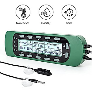 REPTI ZOO Reptile Digital Thermometer Hygrometer Controller for Reptile Tank Water Terrarium Waterproof Reptile Timer with Thermostat Controller Lighting Timer