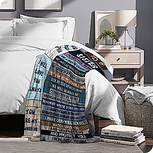 Coolersmell Sisters Gifts from Sister, Sister Birthday Gifts from Sister, Gifts for Sister, Big Sister Gift, Soul Sister, Valentines, Christmas Flannel Throws Blankets Warm Quilts for Bed 80x60in