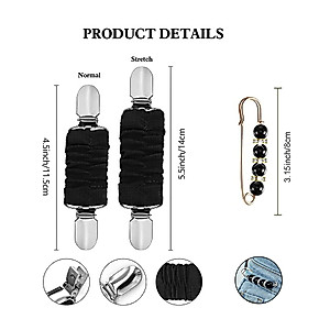 Fashion Dress Clips Back Cinch Set, Waistband Clothes Tightener Clip, Shirt Clothes Gloves Shawl Sweater Scarf Mitten Clips Cincher for Women, Large Safety Pins Brooches for Women