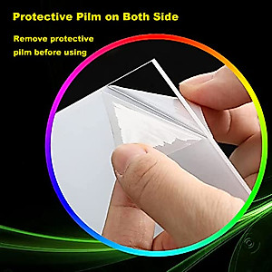 Terrilee 7Pcs 2mm Clear Acrylic Blanks for Light Base Acrylic Sheet Cast Plexiglas - Square(5.9*5.9'') Acrylic Panel Sign Blank with Double Sides Protective for LED DIY Display Projects Craft (7 Pcs)