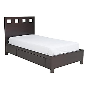 Modus Furniture Solid Wood 2-Side Storage Bed, California King, Riva - Espresso