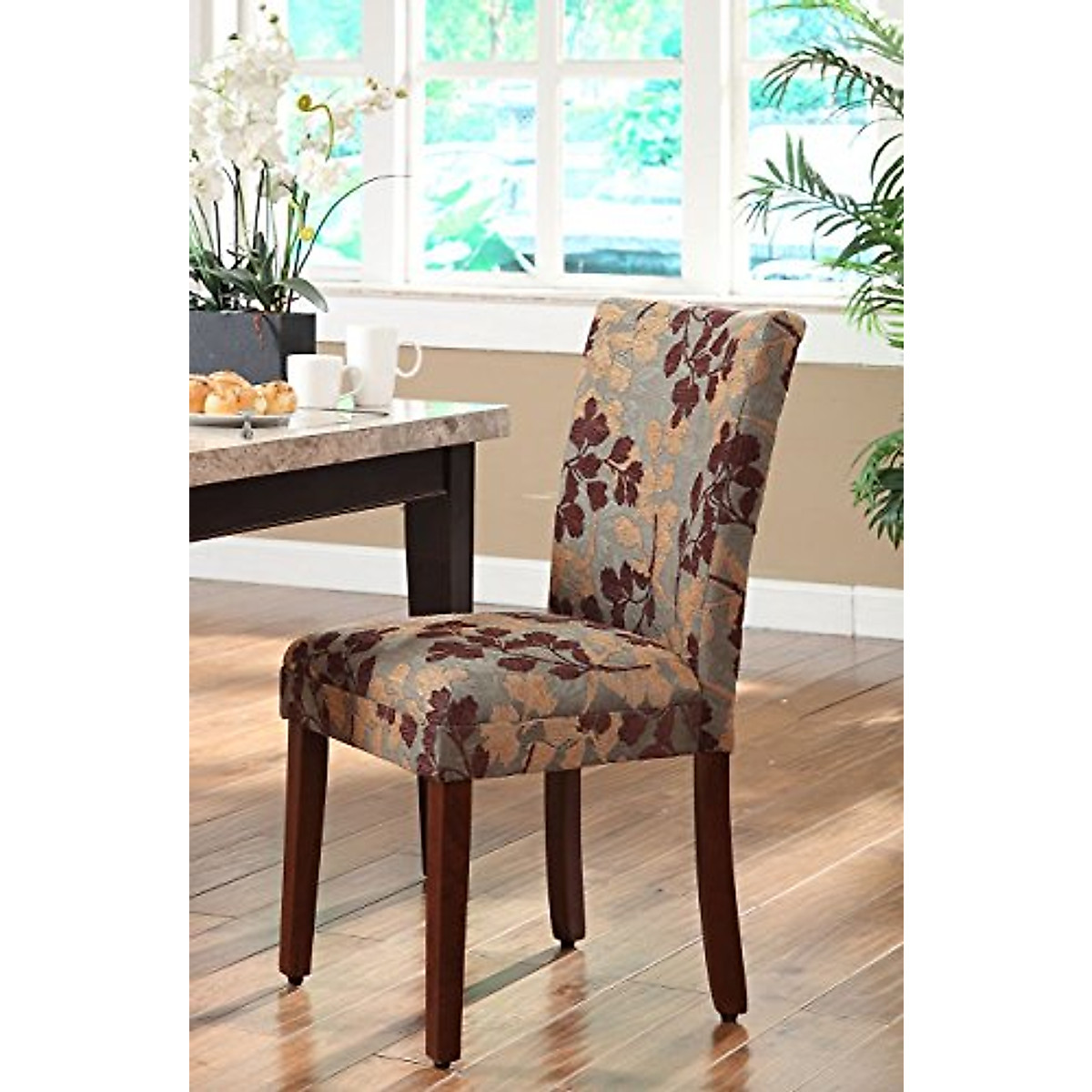 Homepop Home Decor | K1136-F975 | Classic Upholstered Parsons Dining Chair | Single Accent Dining Chair, Brown Woven