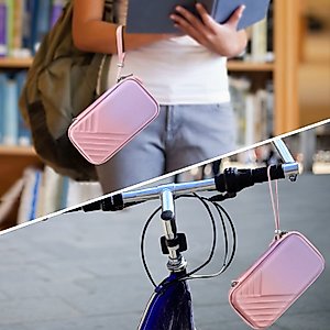 Fintie Graphing Calculator Carrying Case for Texas Instruments TI-Nspire CX II CAS/Tl-Nspire-CX-ll, TI-84 Plus CE/TI-84 Plus Color Graphing Calculators - with Mesh Pockets, Pen Slots (Pink)