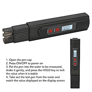 Digital TDS Meter, Backlight Function, Alloy Probe, TDS Detection Pen, Convenient Operation, Portable Large Aquarium Test Range