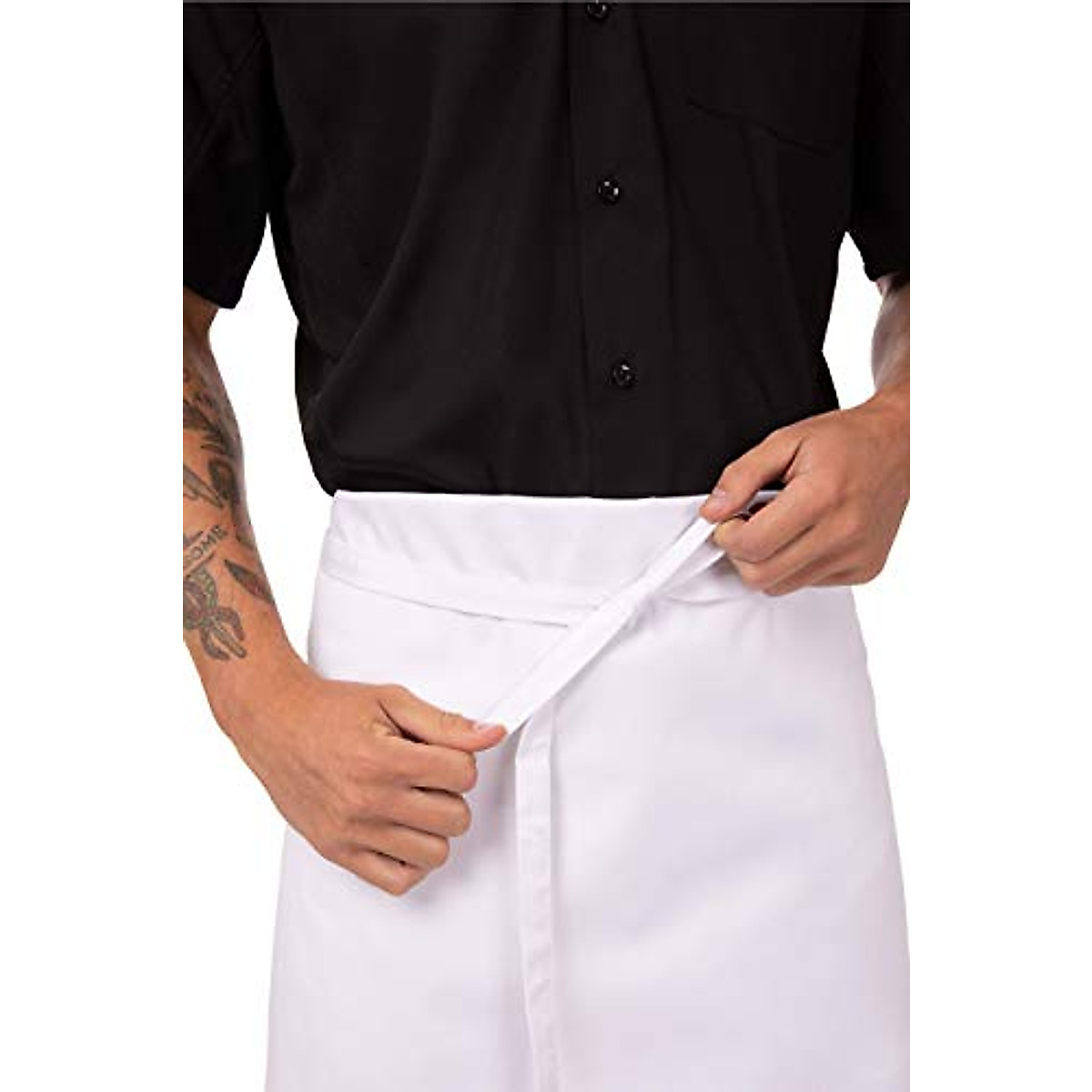 Chef Works Unisex Four-Way Apron, White, One Size