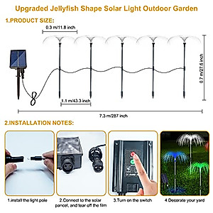 jar-owl Solar Garden Outdoor Lights, 5 Pack Multiple Color Switching, Upgraded Model Decorative Waterproof Jellyfish Light for Patio, Garden, Path, Holiday