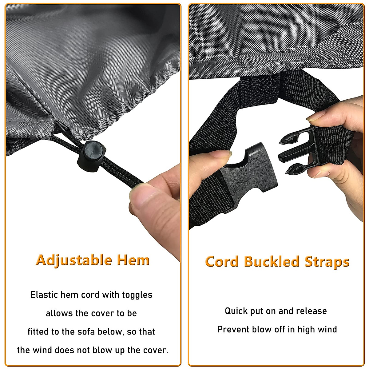 STARTWO Patio Furniture Covers 4 Piece Set Outdoor Furniture Covers Waterproof, Heavy Duty 600D Patio Furniture Set Cover for Chairs, Couch, Table Coffee, Grey