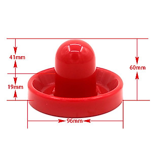 BQSPT Air Hockey Pucks and Paddles,Air Hockey Pushers and Pucks,Goal Handles Paddles Replacement Accessories for Game Tables (4 Striker 96mm with Pads, 8 Pucks 64mm Thick and Thin)