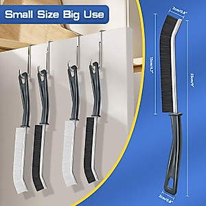 Nulubuu 3 Pcs Crevice Cleaning Brush, Hard Bristle Brush for Cleaning, Multifunctional Gap Cleaning Brush Tool, All-Around Cleaner Gap Brush for Kitchen, Bathroom, Tiles, Window Track (Black)