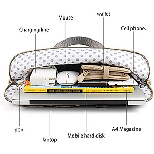 Laptop Bag for Women 13.3-Inch Carrying - Computer Bag Laptop Case Shoulder Slim Work Travel (Grey)