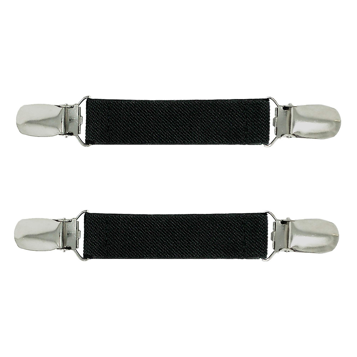 Comfy Clothiers Elastic Mitten Clips for Kids and Adults – Tight Grip Glove Clips for Use with Mittens, Winter Ski Gloves, Work Gloves (1 Pair – 2 Clips) Black