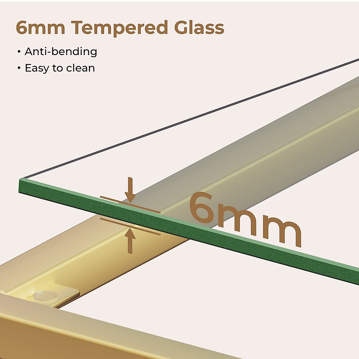 SUPERJARE 70 Inch Console Table with LED Light Strips, Gold Entryway Table with Tempered Glass, Sofa Table, Hallway Table for Entryway, Rubber Pads, for Living Room, Front Door, Gold