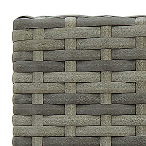 Bar Stools 2 pcs Gray Poly Rattan