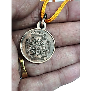 numeroastro Shri Baglamukhi Yantra Locket | Pendant In Pure Copper (Oxidized Finish) (6 Grams Approx) (1 Pc), Standard, No Gemstone