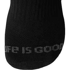 Life is Good Men's Athletic Socks - Performance Cushion Crew Socks (5 Pack), Size 6-12.5, Black