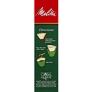 Melitta 4 Cone Coffee Filters, Unbleached Natural Brown, 100 Total Filters Count - Packaging May Vary