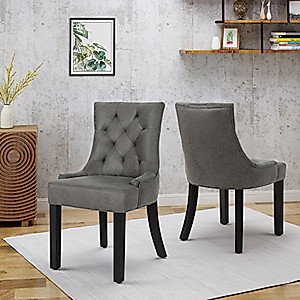 Christopher Knight Home Sarah Traditional Microfiber Dining Chairs (Set of 2), Slate