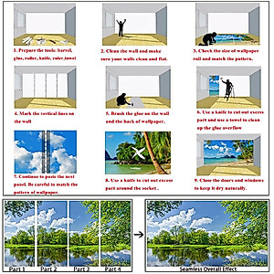 Cartoon Moon Clouds Stars 3D Wallpaper Mural, Cute Pink Clouds Photo Mural Wallpaper, Wall Murals Space for Kids Room Living Bedroom Sofa TV Background Decor - 144"x 100"(W x H)