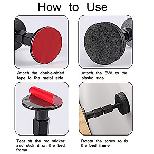 WANLIAN 2PCS Black Headboard Stabilizers Headboard Stoppers Bed Frame Holder Adjustable Threaded Bed Frame Anti-Shake Tool DIY Combination Possible Adjustable from 1.5"-4.5"