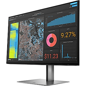 HP Z24f G3 23.8" Full HD LCD Monitor, 16:9 IPS, 1920 x 1080, Glossy Anti-Reflective, 5 ms, 300 Nit, HDMI - DisplayPort, USB Hub, Black Silver (Renewed)