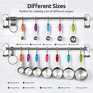 U-Taste 12 Piece Measuring Cups and Spoons Set in 18/8 Stainless Steel : 7 Measuring Cups & 5 Measuring Spoons