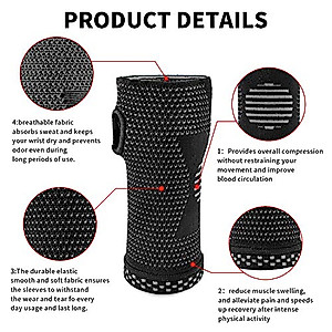 ABYON Wrist Compression Sleeves (Pair) for Carpal Tunnel and Pain Relief Treatment,Wrist Support for Women and Men.Breathable and Sweat-Absorbing carpal tunnel wrist brace