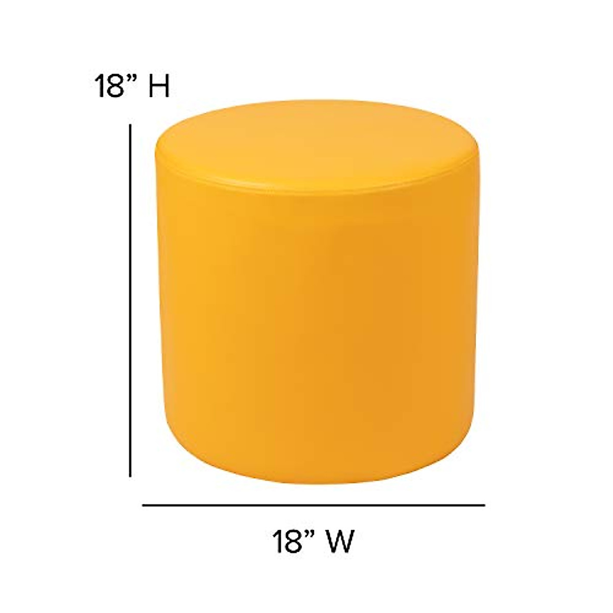 Flash Furniture Soft Seating Collaborative Circle for Classrooms and Common Spaces - 18" Seat Height (Yellow)
