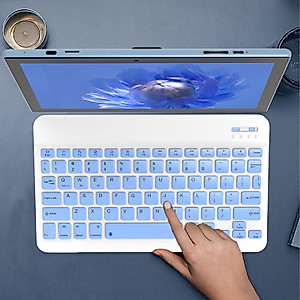 Tablet 2 in 1 Tablets 10 inch Android 12 Tablet Set with Keyboard Case Mouse Stylus Film, 4GB+64GB Tablets 10.1" Tab 1280*800 HD Touch Screen, 8MP Dual Camera Games Wi-Fi Bluetooth Tableta PC Blue.
