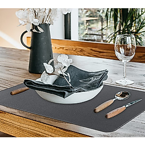 Webake Placemats Silicone Table Mats Set Washable Kitchen Place Mat, Heat Resistant Waterproof Insulation Mats 16 x 12 inch