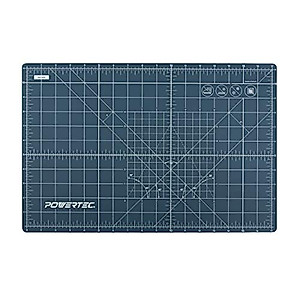 POWERTEC 61001 Cutting Mat with Grid, 12" x 18" x 3mm for Arts and Crafts Woodworking