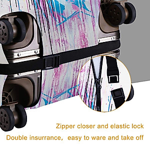 NELife Travel Suitcase Protector African American Girl Elastic Protective Washable Luggage Cover With Concealed Zipper Suitable For 18-32 Inch -L(A little large)